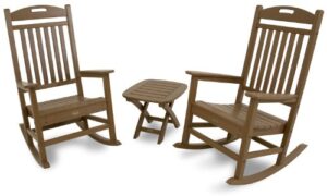 trex outdoor furniture txs121-1-th yacht club 3-piece rocker chair set, tree house