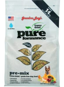 grandma lucy's pureformance pre-mix dog food, grain free and freeze-dried - 3lb bag