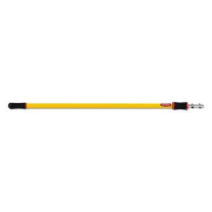 rubbermaid commercial products hygen quick-connect straight extension/extendable handle/stick/pole, 4-8 feet, yellow, lightweight for janitorial/professional/industrial microfiber floor