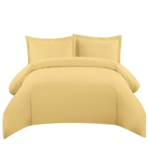 sheetsnthings solid 550-thread-count, 100-percent cotton, twin/twin extra long -xl 2pc duvet cover set, gold