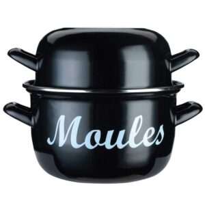 kitchencraft world of flavours mussel pot, enamel, large (25 cm)