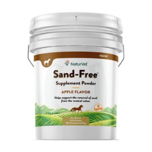 naturvet sand free horse powder supplement – supports healthy intestinal function, sand removal from ventral colon – includes psyllium husk, apple flavoring – 15 lbs.