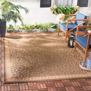 safavieh courtyard collection 7'10" square natural / gold cy6100 indoor/ outdoor waterproof easy-cleaning patio backyard mudroom area-rug