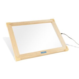 guidecraft led tabletop lightbox: kids learning and educational accessory, sensory and light play table