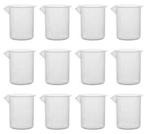 eisco plastic beaker, graduations, premium polypropylene labs, 5 ml and 100 ml, 12 piece