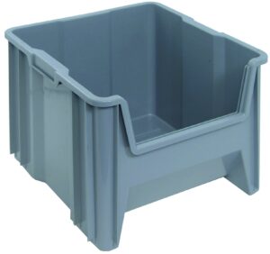 quantum storage systems qgh800gy giant stack container, 17.5" length, 16.5" width, 12.5" height, gray, pack of 2