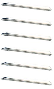 eisco lab scoop spatula, 6/pk - 6.3 inch - rounded & pointed ends - stainless steel