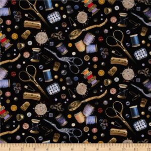 stitch in time notions black, fabric by the yard