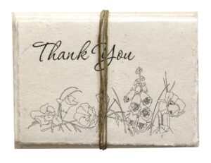 handmade seeded plantable thank you cards with envelopes set of 6 wildflowers