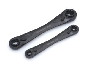 crescent 2 piece x6™ 4-in-1 black oxide spline ratcheting sae wrench set - cx6dbs2