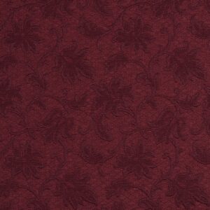 e500 burgundy floral jacquard woven upholstery grade fabric by the yard