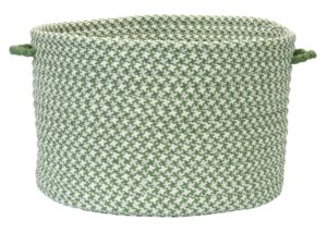 colonial mills outdoor houndstooth tweed utility basket, 18 by 12-inch, leaf green