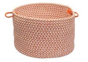 colonial mills outdoor houndstooth tweed utility basket, 14 by 10-inch, orange