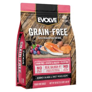 evolve grain free deboned salmon & sweet potato recipe dog food, 3.5 lb.