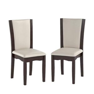 24/7 shop at home stan wooden kitchen & dining room chairs set of 2, dark cherry