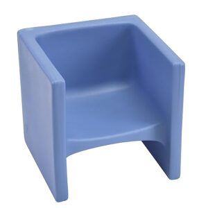 children's factory 3-in-1 cube chair for kids, flexible seating classroom furniture, 1-pack, sky blue