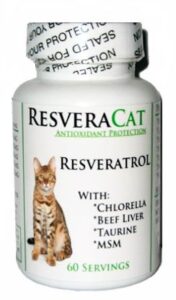 resveracat anti aging cat formula 99% trans resveratrol powder, msm, taurine, chlorella, beef liver