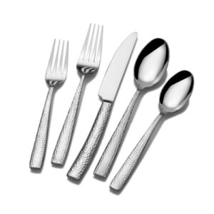 towle living texture 42-piece forged stainless steel flatware set, service for 4