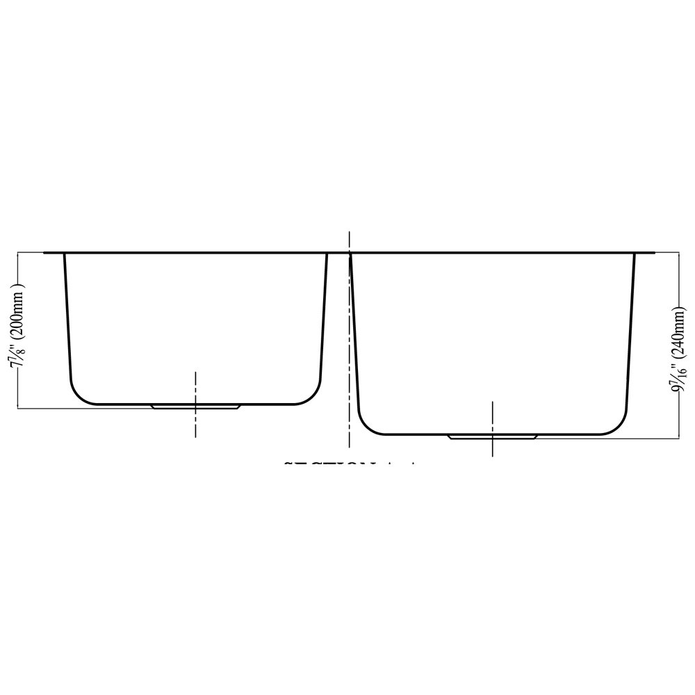 Dawn ASU108L Undermount Double Bowl Sink, Polished Satin