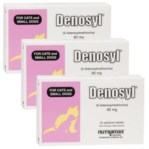 nutramax laboratories denosyl liver and brain health supplement for small dogs and cats - with s-adenosylmethionine (same), 3 pack, 90 total tablets