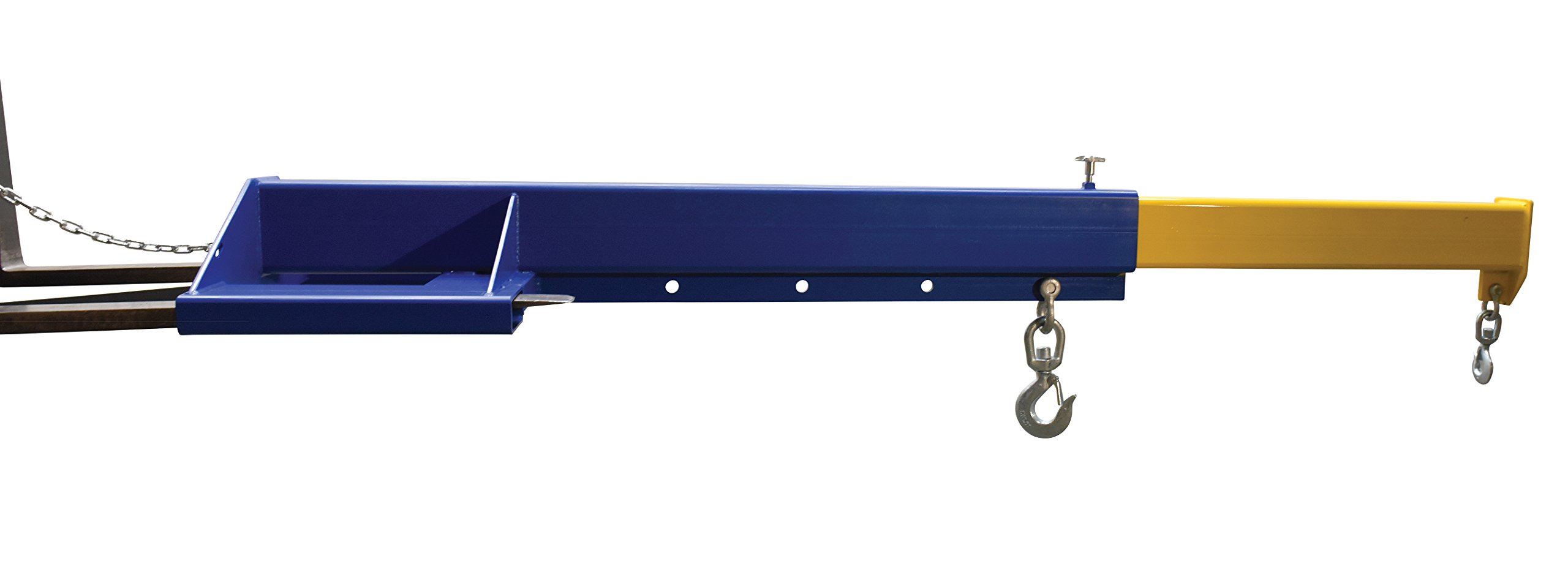 Vestil LM-EBT-8-30 Steel Economy Telescoping Lift Boom 30 in Fork Pocket Center 8,000 Lb. Capacity Blue and Yellow