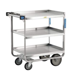 lakeside manufacturing 722 utility cart, stainless steel, 3 shelves, 700 lb. capacity (fully assembled)