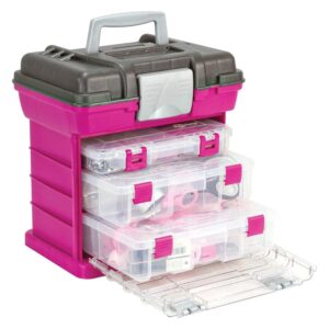 creative options 1363-85 grab n' go rack system with two no.2-3630 deep pro-latch organizers and one no.2-3650 organizer, magenta/sparkle gray,medium