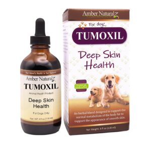 amber naturalz tumoxil deep skin health herbal supplement for dogs and puppies | canine herbal supplement for skin and metabolism support | 4 fluid ounce glass bottle | manufactured in the usa