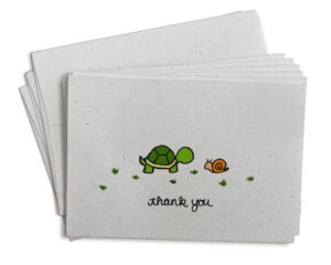 sugartown greetings the turtle & the snail nature thank you cards - 24 cards & envelopes