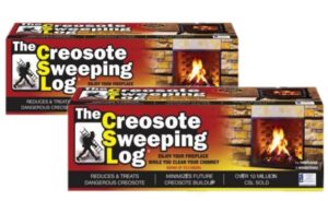 creosote sweeping log for fireplaces (pack of 2)