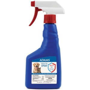 adams flea & tick spray for dogs and cats | kills fleas and ticks through contact, kills flea eggs, flea larvae, and prevents flea egg hatch | controls flea reinfestation for up to 2 months | 16 oz