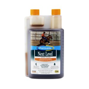 farnam next level horse joint supplement for horses & dogs, helps maintain connective tissue to ease joint stiffness due to daily activity, 32 oz, 32 day supply