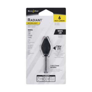 nite ize radiant microlight, black body/white led