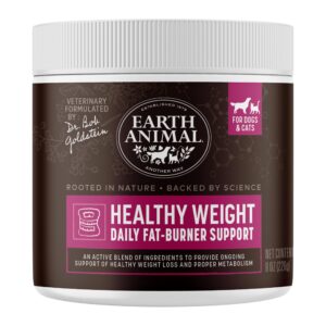 earth animal healthy weight nutritional supplement for dogs & cats | made in the usa with natural ingredients | 8 oz