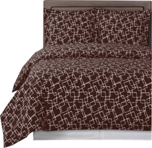 royal tradition eva 250-thread-count 100-percent cotton king/california king reversible duvet cover set, chocolate