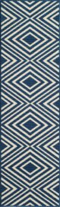 momeni rugs , baja collection contemporary indoor & outdoor area rug, easy to clean, uv protected & fade resistant, 2'3" x 7'6" runner, navy blue