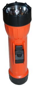 brightstar worksafe 2217 led intrinsically safe flashlight | waterproof, explosion proof handheld light for work, camping, emergencies, running & more | orange