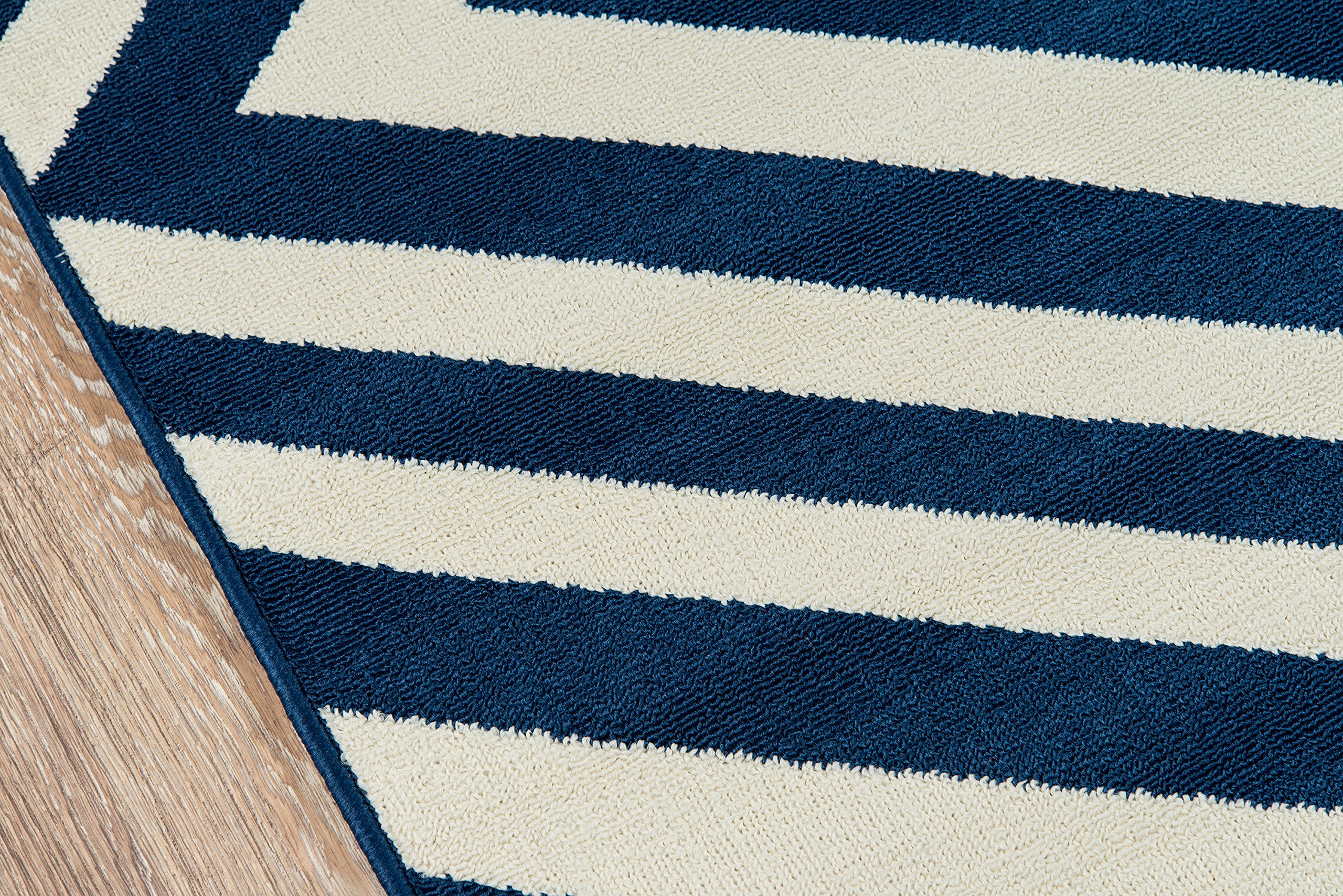 Momeni Rugs , Baja Collection Contemporary Indoor & Outdoor Area Rug, Easy to Clean, UV protected & Fade Resistant, 2'3" x 7'6" Runner, Navy Blue