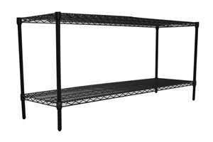 omega products corporation 18" x 60" x 36" 2 tier black wire shelving