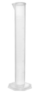 eisco graduated cylinder, 50ml - class b tolerance - octagonal base - polypropylene plastic - industrial quality, autoclavable