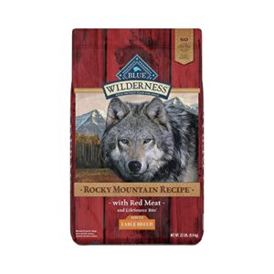 blue buffalo wilderness rocky mountain recipe high protein, natural adult large breed dry dog food, red meat 22-lb