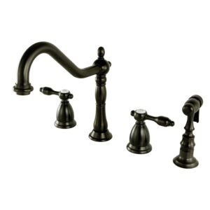 kingston brass ks1795talbs widespread kitchen faucet, oil rubbed bronze