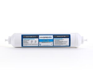 hydronix icf-10q inline reverse osmosis post, fridge & ice coconut gac water filter 2000 gal, 1/4" quick connect