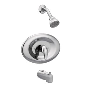 moen chateau chrome single handle posi-temp eco-performance shower faucet set, valve included, l2369ep