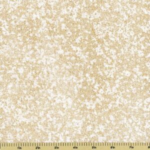 cotton fairy frost metallic glitter gold on white cotton fabric print by the yard (cm0376-twin-d)