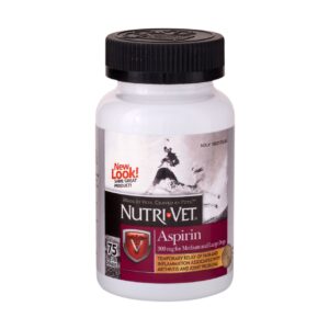 nutri-vet aspirin 300mg chewables for medium and large dogs, 75ct