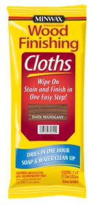 minwax 308240000 wood finishing cloths, dark mahogany, 8 piece