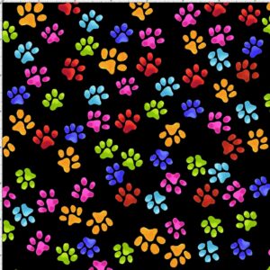 loralie designs paws black fabric by the yard for quilting