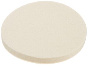 grade f1 pressed wool felt disc, white, meets sae j314, 3/8" thickness, 4" diameter, adhesive backed