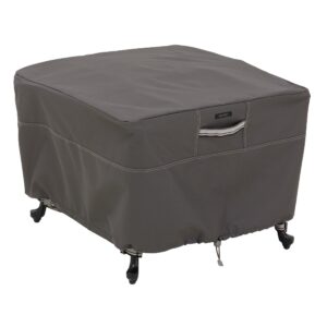 classic accessories ravenna water-resistant 26 inch square patio ottoman/table cover, outdoor table cover